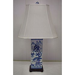 Blue and White Columnar Table Lamp - Bed Bath & Beyond - 3935015
