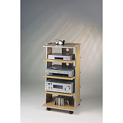 Oak Rolling Audio Component Rack - Bed Bath & Beyond - 4044529