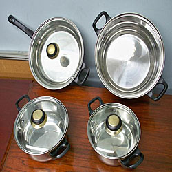 Kitchen Genie 18/10 Stainless Steel 7-piece Cookware Set - Bed Bath ...