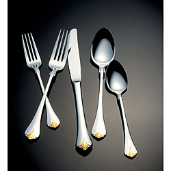 Yamazaki Cara Gold Accent 5-piece Flatware Place Setting - Bed Bath ...