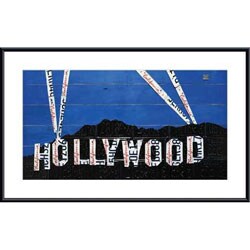 Aaron Foster 'Hollywood Sign at Night' Metal Framed Art Print - Bed ...