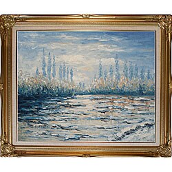 Claude Monet 'Floating Ice Near Vetheuil' Oil Canvas Art - Bed Bath ...