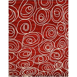 Hand-tufted Shelby Red Wool Rug (5' x 8') - Bed Bath & Beyond - 4354151