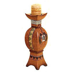 Hand-painted Native American Candle Holder - Bed Bath & Beyond - 4387358