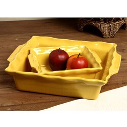 Appolia 'Esprit de Cuisine' Pineapple Yellow 2-piece Ceramic Bakeware ...