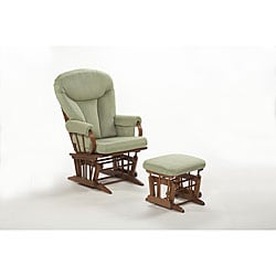 Hardwood and Sage Green Bow-back Glider Rocker - Bed Bath & Beyond ...