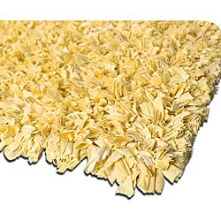 Handmade Jersey T-shirt Yellow Cotton Shag Rug (3' Round) - Bed Bath ...