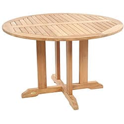 Teak 48-inch Round Outdoor Dining Table - Bed Bath & Beyond - 4757072
