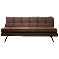 Carson Brown Faux Leather Futon - Bed Bath & Beyond - 4765226