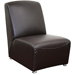 Layne Slipper Style Brown Bycast Leather Club Chair - Bed Bath & Beyond ...