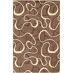 Hand-tufted Doah Brown Wool Rug (5' x 8') - Bed Bath & Beyond - 4860064