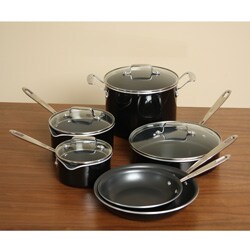 Emeril Hard Enamel Nonstick Aluminum 10-piece Cookware Set - Bed Bath ...
