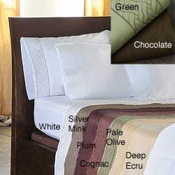 600 Thread Count Embroidered Sheet Set with Bonus Pillowcases - Bed ...