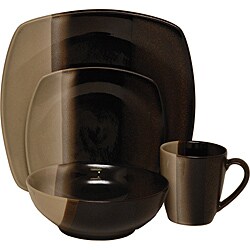 Sango Deco Black 16-piece Dinnerware Set - Bed Bath & Beyond - 5075093