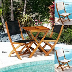 Le Bistro Teak Folding Square Bistro Set - Bed Bath & Beyond - 5086375