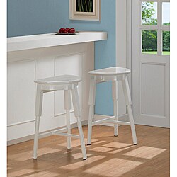 White Three-legged Metal Counter Stools (Set of 2) - Bed Bath & Beyond ...