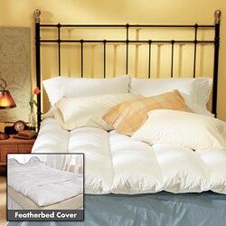 White Goose Microfeather 330 Thread Count Featherbed with Cover Set ...