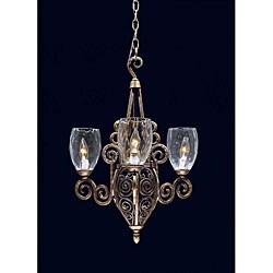 Indoor 3-light Burnished Sand Mini Chandelier - Bed Bath & Beyond - 5207294