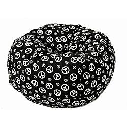 BeanSack Peace Sign Black Bean Bag Chair - Bed Bath & Beyond - 5303767