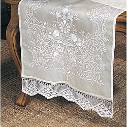 Crochet Border 20x72-inch Table Runner - Bed Bath & Beyond - 5399479