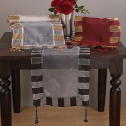 Sheer with Stripe Border 16x54-inch Table Runner - Bed Bath & Beyond ...