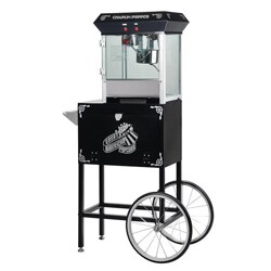 Black Chaplin 6075 4-oz Theater Style Popcorn Machine and Cart - Bed ...