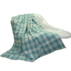 Pure Aqua Plaid Thow - Bed Bath & Beyond - 5716207