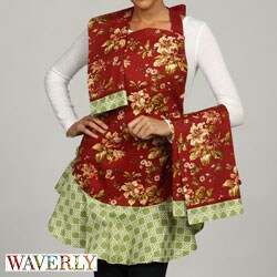Waverly Lauren Canyon Cardinal Hostess Apron and Twill Kitchen Towels ...