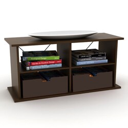 Duo 42-inch TV Stand with two Chestnut Media Bins - Bed Bath & Beyond ...