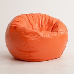 BeanSack Orange Vinyl Bean Bag Chair - Bed Bath & Beyond - 6271374