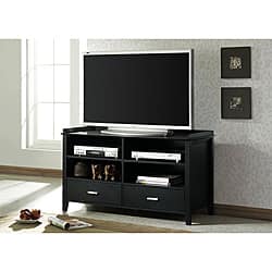 Black Grain Veneer 48-inch TV Console - Bed Bath & Beyond - 6620754