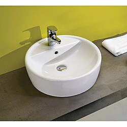 Bissonnet White Urban Bathroom Ceramic Sink - Bed Bath & Beyond - 6690735