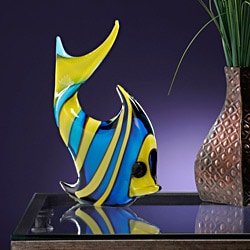 Authentic Murano Glass Aqua & Yellow Fish - Bed Bath & Beyond - 7018201