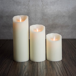 Mystique Smooth 5-inch Ivory Flameless Pillar Candle - Bed Bath ...