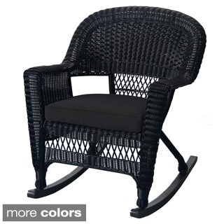 Black Rocker Wicker Chair with Cushions (Set of 2) - Bed Bath & Beyond ...