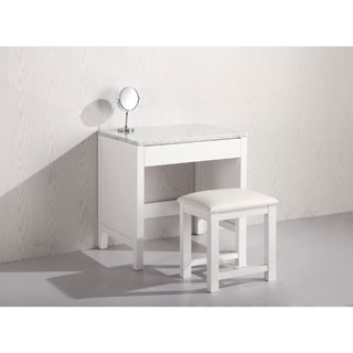 Design Element White Marble Top Makeup Table - Bed Bath & Beyond - 9517461