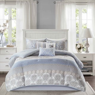 Madison Park Felicity Blue Cotton Comforter Set - Bed Bath & Beyond ...