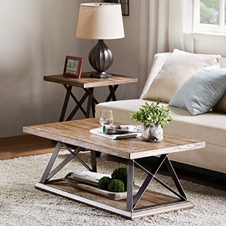 Madison Park Hawk Natural Multi/Gunmetal X Base Coffee Table - Bed Bath ...