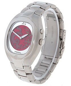 Fossil Men's Red Dragon/Flame Dial Stainless Steel Watch - Free ...
