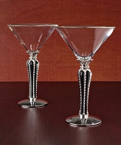 Wallace Royal Black Onyx Vintage Estate Pair of Martini Glasses - Bed ...