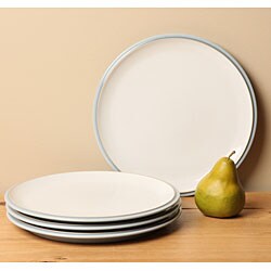 Denby Blue Jetty Cornflower/ White Dinner Plates (Set of 4) - Bed Bath ...