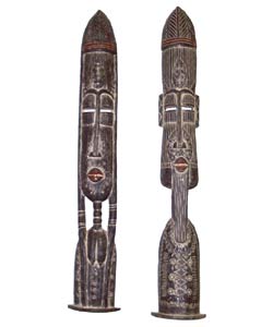 Set of 2 Fulani Couple Masks (Ghana) - Bed Bath & Beyond - 663096