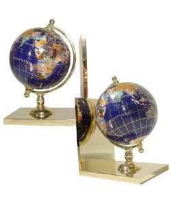 Lapis Gemstone Globe Bookends (Set of 2) - Bed Bath & Beyond - 717050