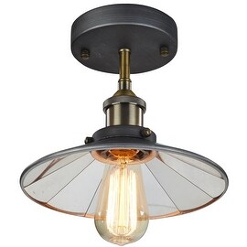 Vintage industrial edison mirrored reflector ceiling lamp light - Bed ...
