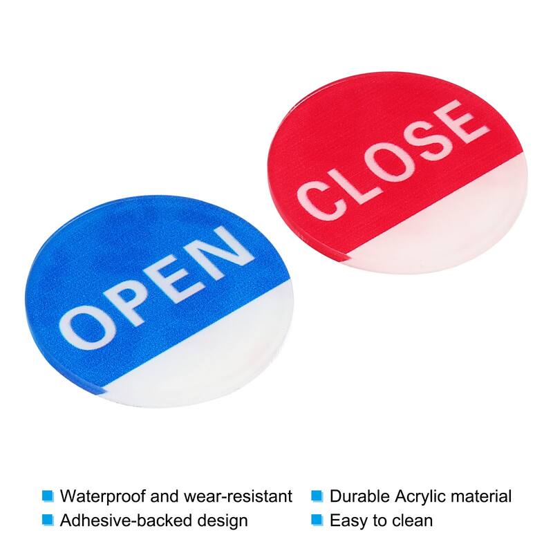 Open/Close Sticker, Acrylic Self Stick Business Door Label Signs for ...