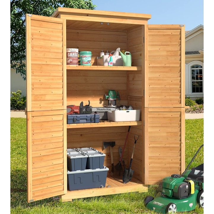 Outsunny 4' x 8' Metal Outdoor Storage Shed, Lean to Storage Shed ...
