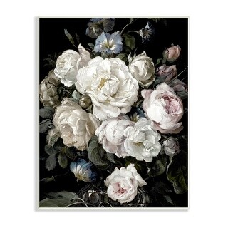 Stupell Classical Roses and Globeflower Arrangement Vintage Faded Tones ...