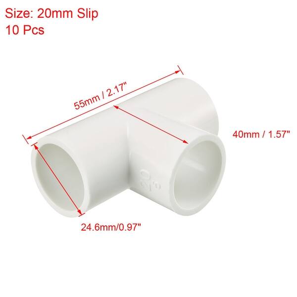 10Pcs Tee PVC Pipe Fitting T-Shaped Coupling Connector - Bed Bath ...
