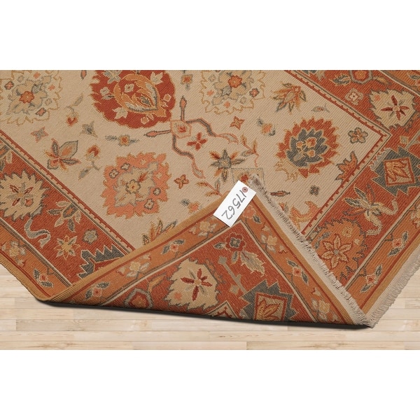 Hand Knotted Beige,Teracotta Wool Traditional Oriental Area Rug - 3' 6 ...
