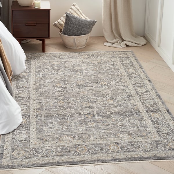 Nourison Nyle Indoor only Grey Persian Area Rug - Bed Bath & Beyond ...